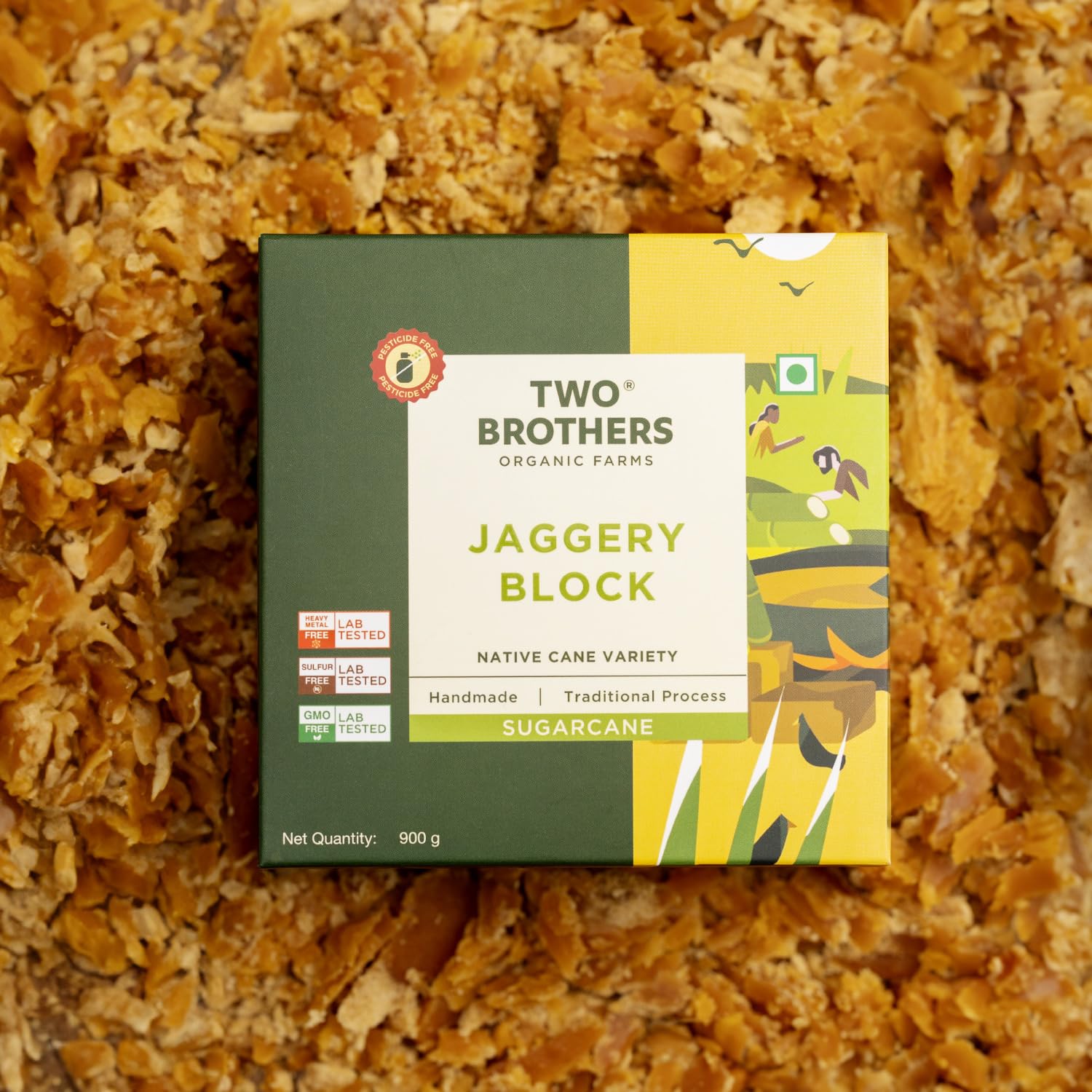 Two Brothers Organic Farms – Handmade Sugarcane Jaggery Block (900g ...