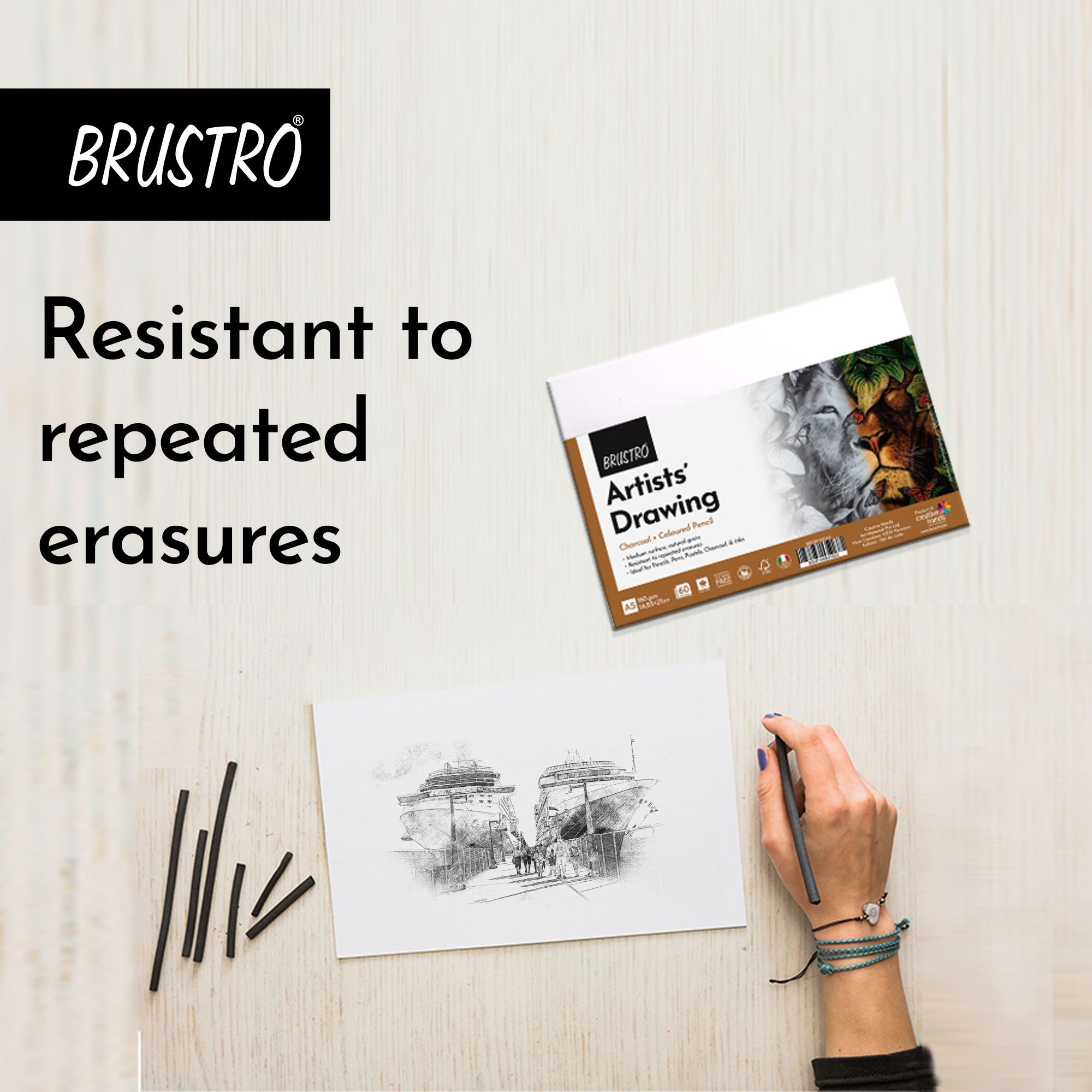 Brustro Artists Drawing Paper 160 GSM A5 Size, Pack of 60 Sheets ...